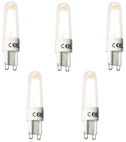 Sada 5 LED filamentových žárovek G9 2,5W 240lm 2300K