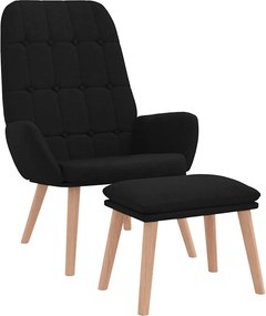 Relaxační křeslo s podnožkou černé textil 3315153