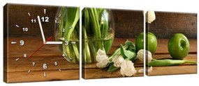 Tištěný obraz s hodinami Okouzlující bílé tulipány 30x30cm ZP1257A_1AI