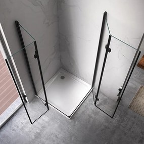 BPS-koupelny Obdélníkový sprchový kout HYD-OK122 100x90 černá/transparent