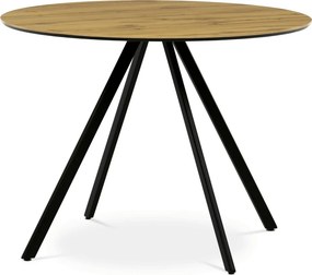 Kulatý jídelní stůl 100x100cm HT-R5010 OAK, lamino, dub