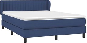Box spring postel s matrací modrá 140x200 cm textil 3126411