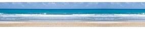 DIMEX | Fototapeta do kuchyně Pláž KI-350-090 | 350 x 60 cm | modrá, bílá, béžová