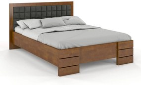 Buková postel s čalouněným čelem - Gotland - zvýšená,   , Buk přírodní, 140x200 cm