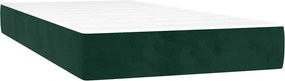 Box spring postel s matrací a LED tmavě zelená 80x200 cm samet 3139592
