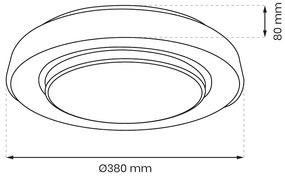 Stropní LED svítidlo Naomi Smart, 1x LED 24w, 3000-6000k, b, RGB, s ovladačem