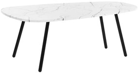 Konferenční stolek mramorový efekt bílý/ černý BIDDLE Beliani