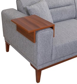 Hanah Home Pohovka LIONES s odkládacím stolkem šedá 223 cm