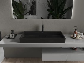 Mexen Ava, umyvadlo na desku z konglomerátu 1/O 90 x 46 cm, černá matná, 23018071