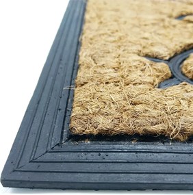 Kokosová rohožka 2 kočky, 70 × 40 cm – přírodní, ke dveřím do bytu i domu, s motivem koček