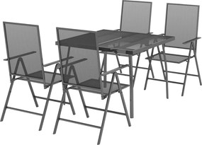 5dílný zahradní jídelní set antracitový ocel 3187978