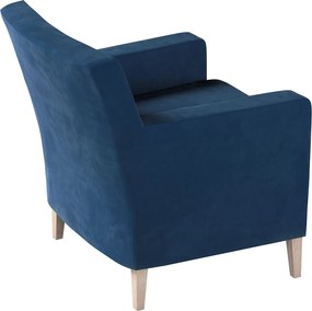 Potah na křeslo IKEA Karlstad barva tmavě modrá látka lesklé, sametová