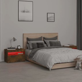 Noční stolky 2 ks s LED osvětlením kouřový dub 60 x 35 x 40 cm 3152827