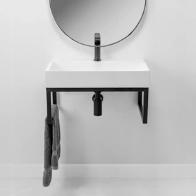 Rea Goya závěsný rám pro umyvadlo 60 x 37 cm, černá, REA-U6534