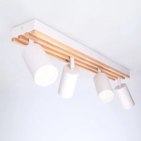 Brilagi - Bodové svítidlo SELE WOOD ACOUSTIC 4xGU10/30W/230V bílá/dřevo
