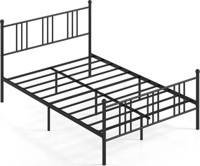 Costway Rám postele Kovový rám velikosti Queen pojme až 300 kg – 140 × 200 cm