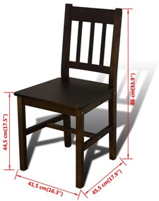 vidaXL Dřevěný stůl se 4 židlemi, hnědá barva