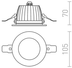 RED - Design Rendl-R10565- LED Koupelnové podhledové svítidlo AMIGA 8W/230V IP65