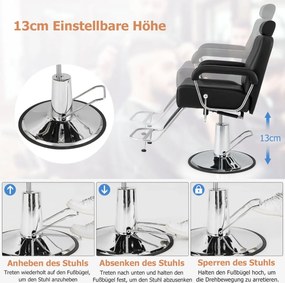 Costway Kadeřnické křeslo s opěrkou hlavy a zádovou opěrkou a hydraulickou