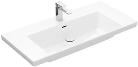 Villeroy & Boch Subway 3.0 - Umyvadlo 100x47 cm, s přepadem, otvor pro baterii, CeramicPlus, Stone White 4A70A5RW
