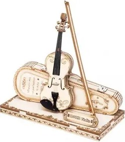 RoboTime dřevěné 3D puzzle Viola / od 8 let / 62 dílků / Obtížnost: ní
