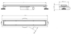 Odtokový žlab MEXEN FLAT 60 cm + sifon - vzor M01