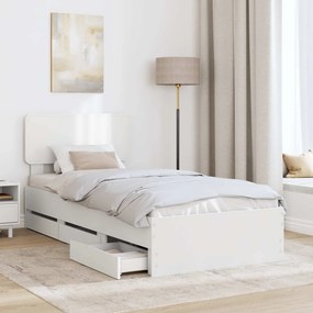 Rám postele se zásuvkou Bílá 75 x 190 cm Dřevěný materiál 3412234