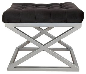 Atelier del Sofa Taburet Capraz - Silver, Black, Stříbrná, Černá