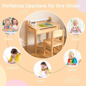 Costway Toddler Multifunkční stolek s židlí pro umění a řemesla s držákem