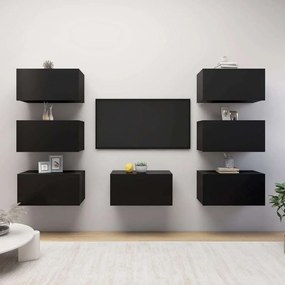 vidaXL TV skříňky 7 ks 30,5 x 30 x 60 cm kompozitní dřevo [3078953] Barva: Černá