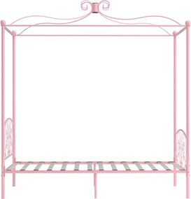Rám postele s nebesy růžový kovový 90 x 200 cm 284486