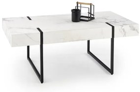 HALMAR BLANCA konferenční stolek bílý mramor/černý