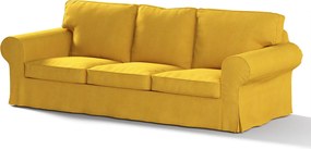 Potah na pohovku IKEA Ektorp 3-místná, nerozkládací barva žlutá látka pletený vzor