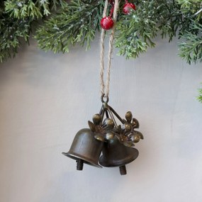 Chic Antique Vánoční ozdoba Christmas Bells, hnědá barva, kov