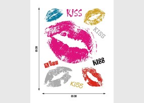 Dětská samolepka na zeď Kiss | 65 x 85 cm | DK0836