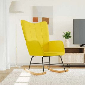 Houpací křeslo hořčicově žluté textil 328014
