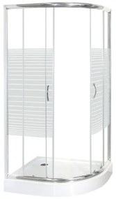 Novoterm Asymetrický sprchový kout NV-Madera 100x80 LEVÝ chrom/potisk + vanička