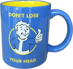 DEVplus Hrnek Fallout Don't Lose Your Head 325 ml Modrá/Žlutá