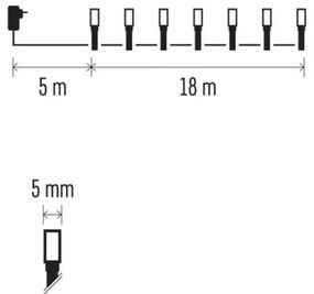 LED Vánoční venkovní řetěz 180xLED/23m IP44 multicolor