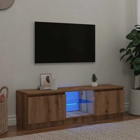 TV stolek s LED dub artisan 140 x 40 x 36 cm kompozitní dřevo