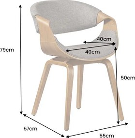 Designová jídelní židle Taariq šedá