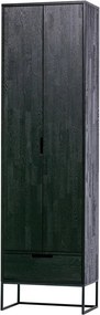 Černá skříň z jasanového dřeva 60x210x36 cm Silas – WOOOD