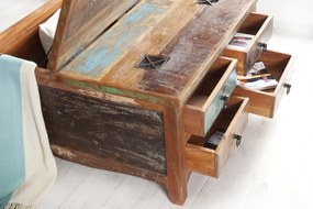 Konferenční stolek Karujo, 70 cm, recyklované dřevo