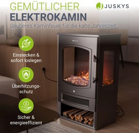 Juskys Elektrická krbová kamna 1 800 W s efektem plamene