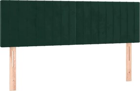 Box spring postel s matrací a LED tmavě zelená 140x190 cm samet 3134522