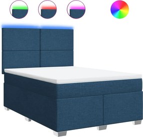 Box spring postel s matrací modrá 160x200 cm textil 3292838