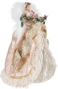 Anděl ve zdobných růžových šatech na špičku stromku Angel Chris - 25*20*40 cm
