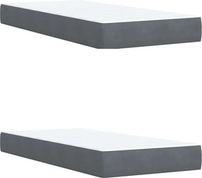 Box spring postel s matrací tmavě šedá 200x200 cm samet 3290997