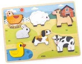 Dřevěná vkládačka Viga 44702 Farma