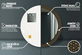 Kulaté dekorativní zrcadlo Hexagonální geometrie fi 90 cm